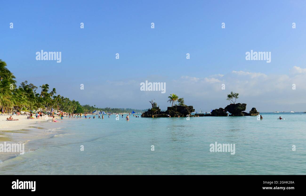 The beautiful Bulabog Beach in Boracay, The Philippines Stock Photo - Alamy
