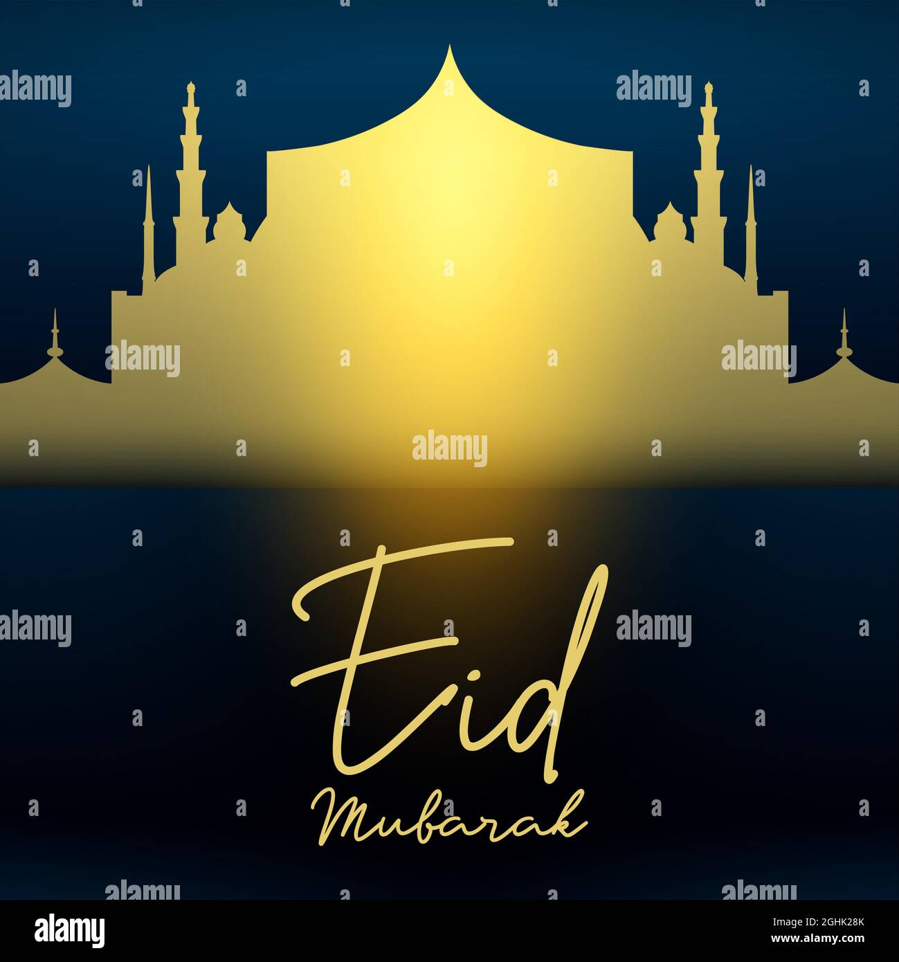 Elegant and luxury golden graphic Eid Mubarak greeting social media ...