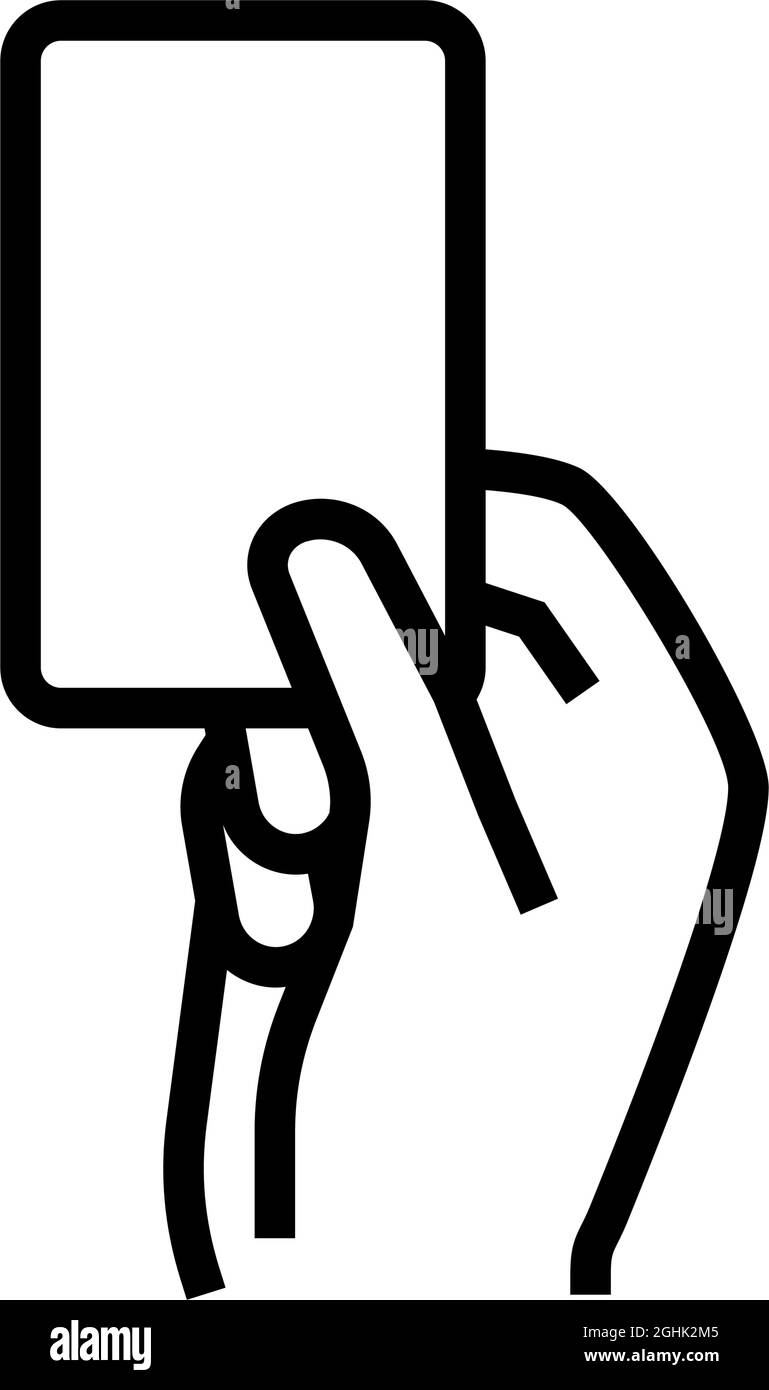 Red Card From Arbitrator Line Icon Vector Illustration Stock Vector