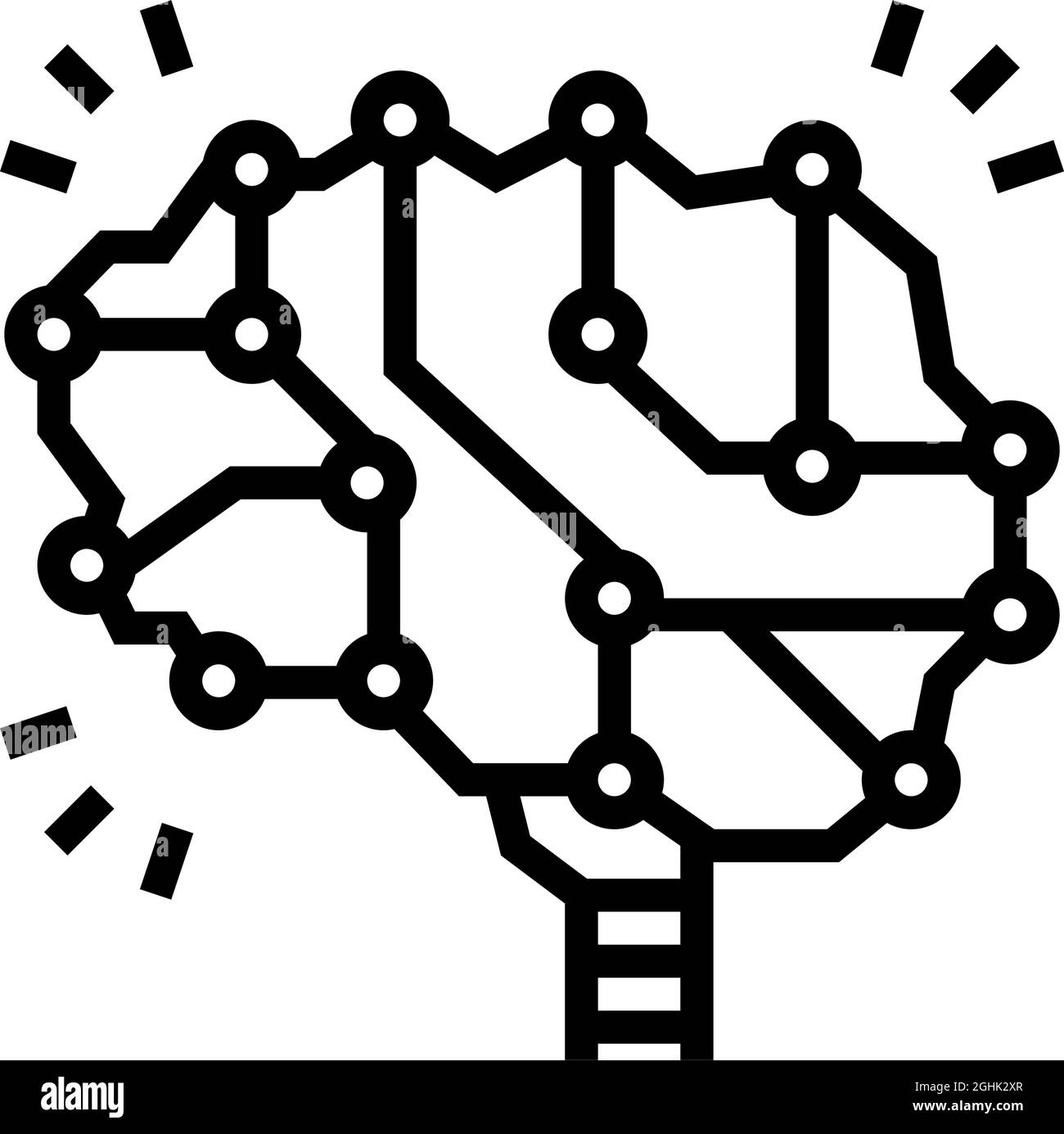 neuron knowledge brain line icon vector illustration Stock Vector Image ...