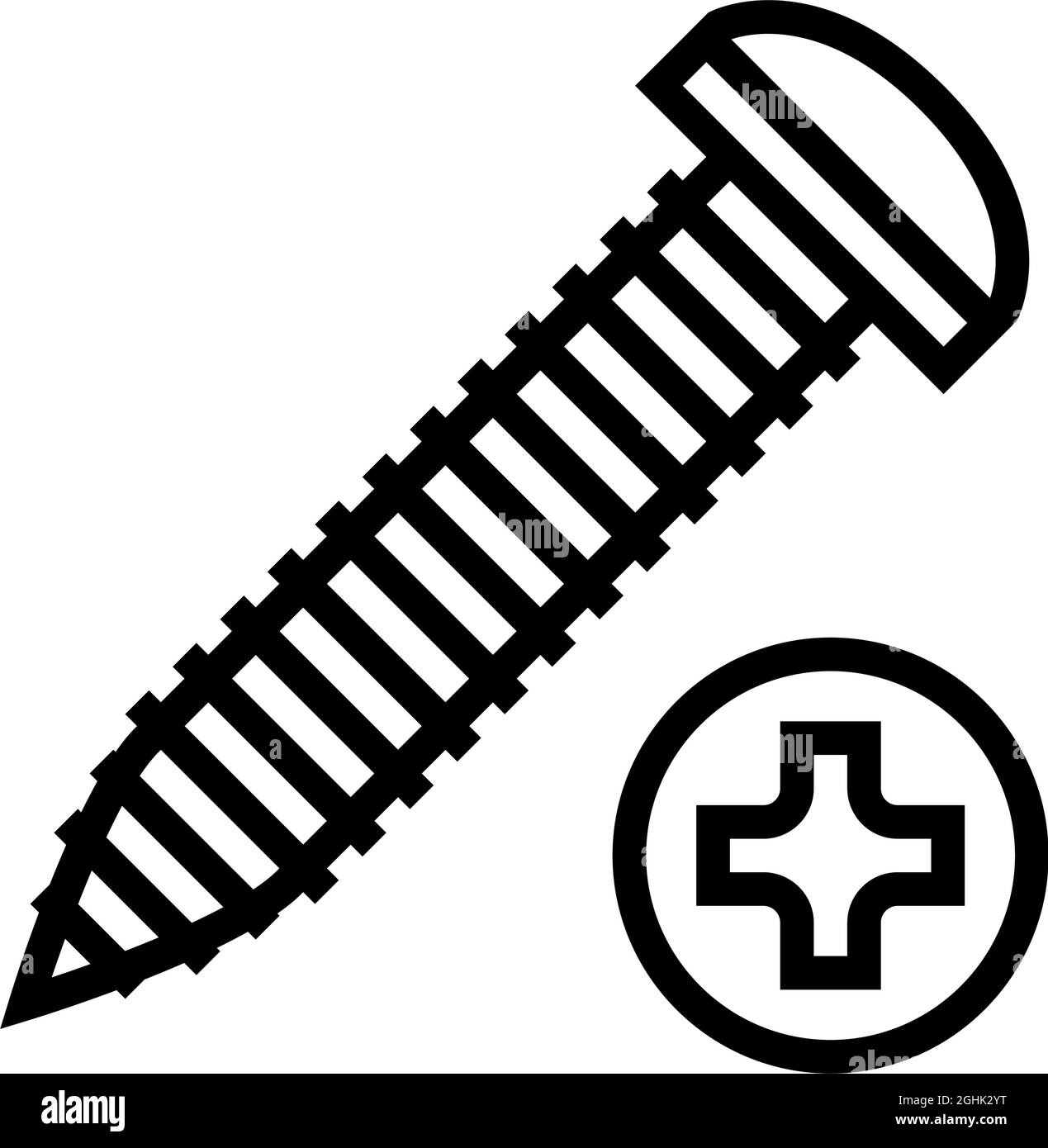 self-tapping screw line icon vector illustration Stock Vector Image ...