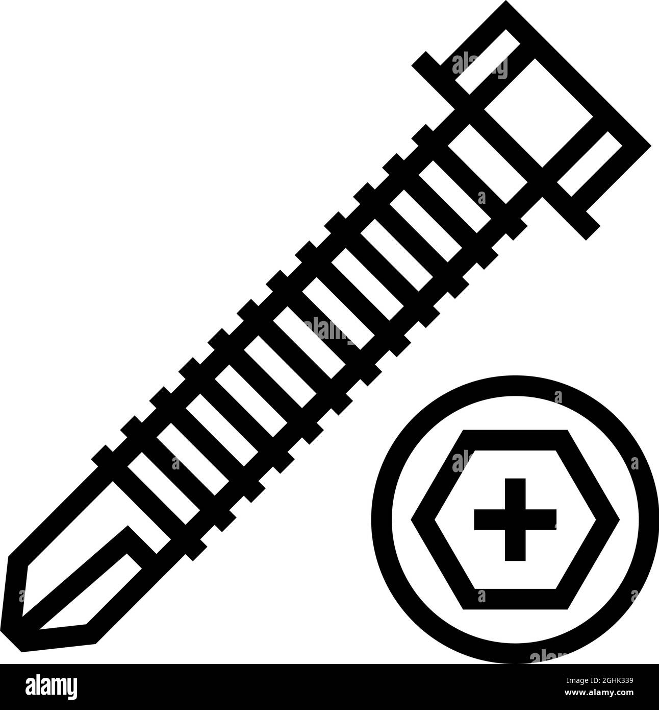 rounded head screw line icon vector illustration Stock Vector Image ...