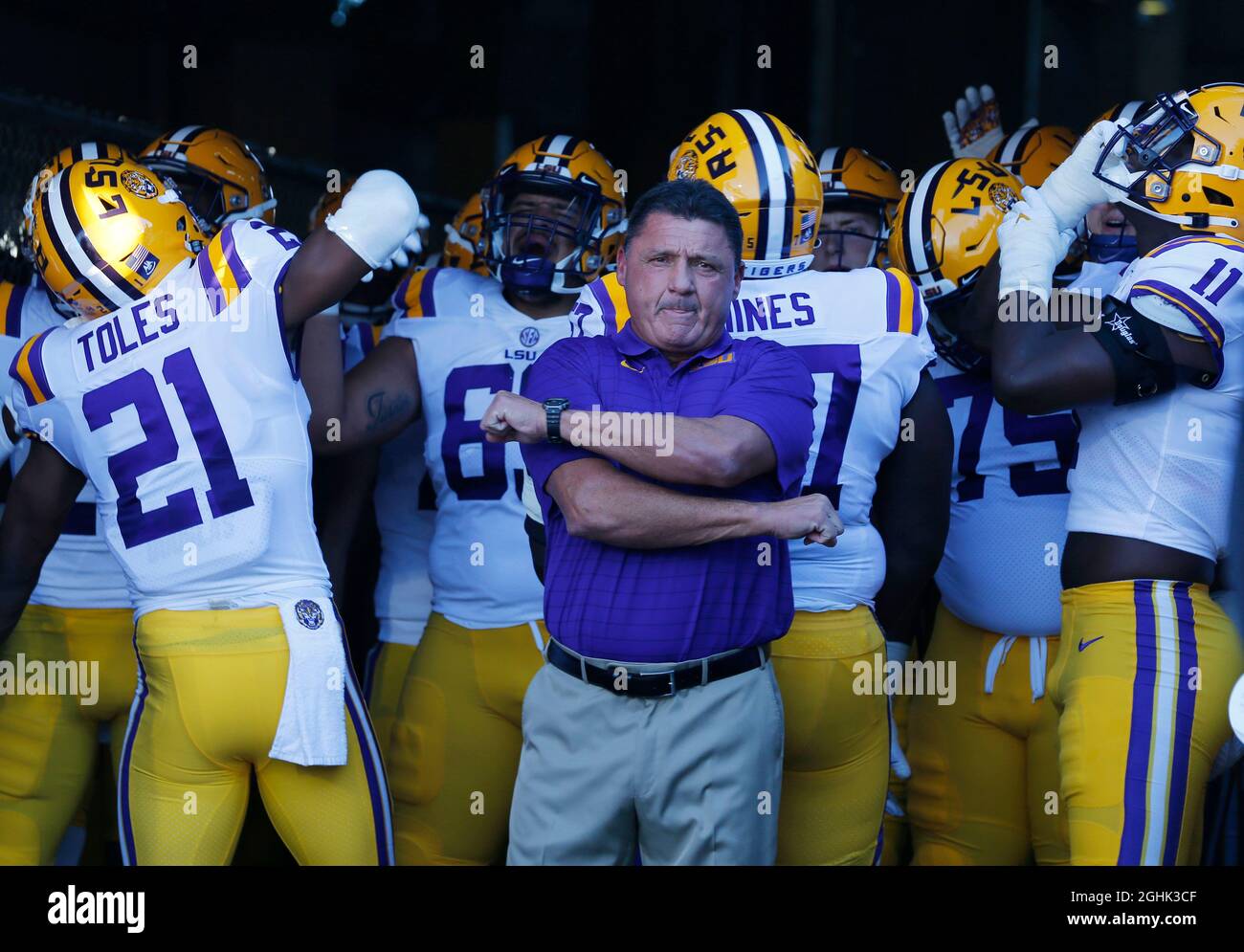 Pasadena, California, USA. 04th Sep, 2021. LSU Tigers head coach Ed ...