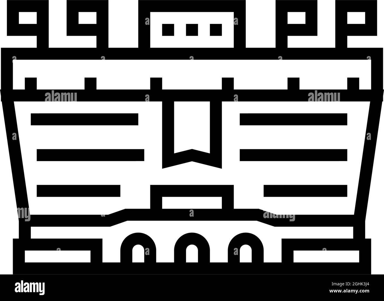 stadium soccer line icon vector illustration Stock Vector Image & Art ...