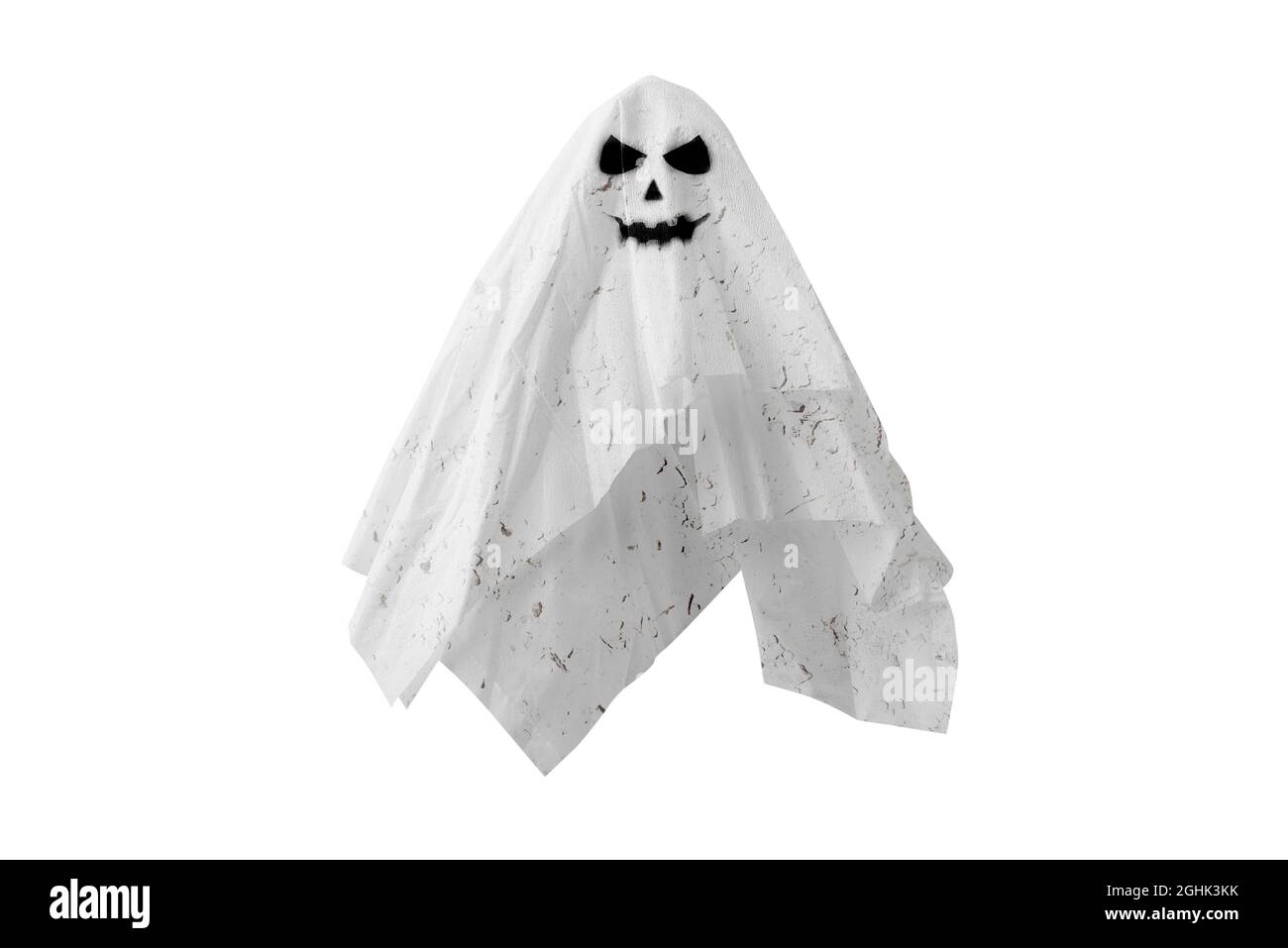 White ghost isolated over white background Stock Photo - Alamy