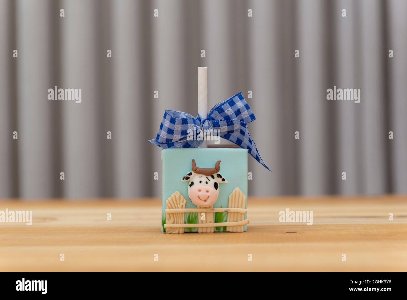 square chocolate lollipop decorated in farm theme. Candy decorated with ...