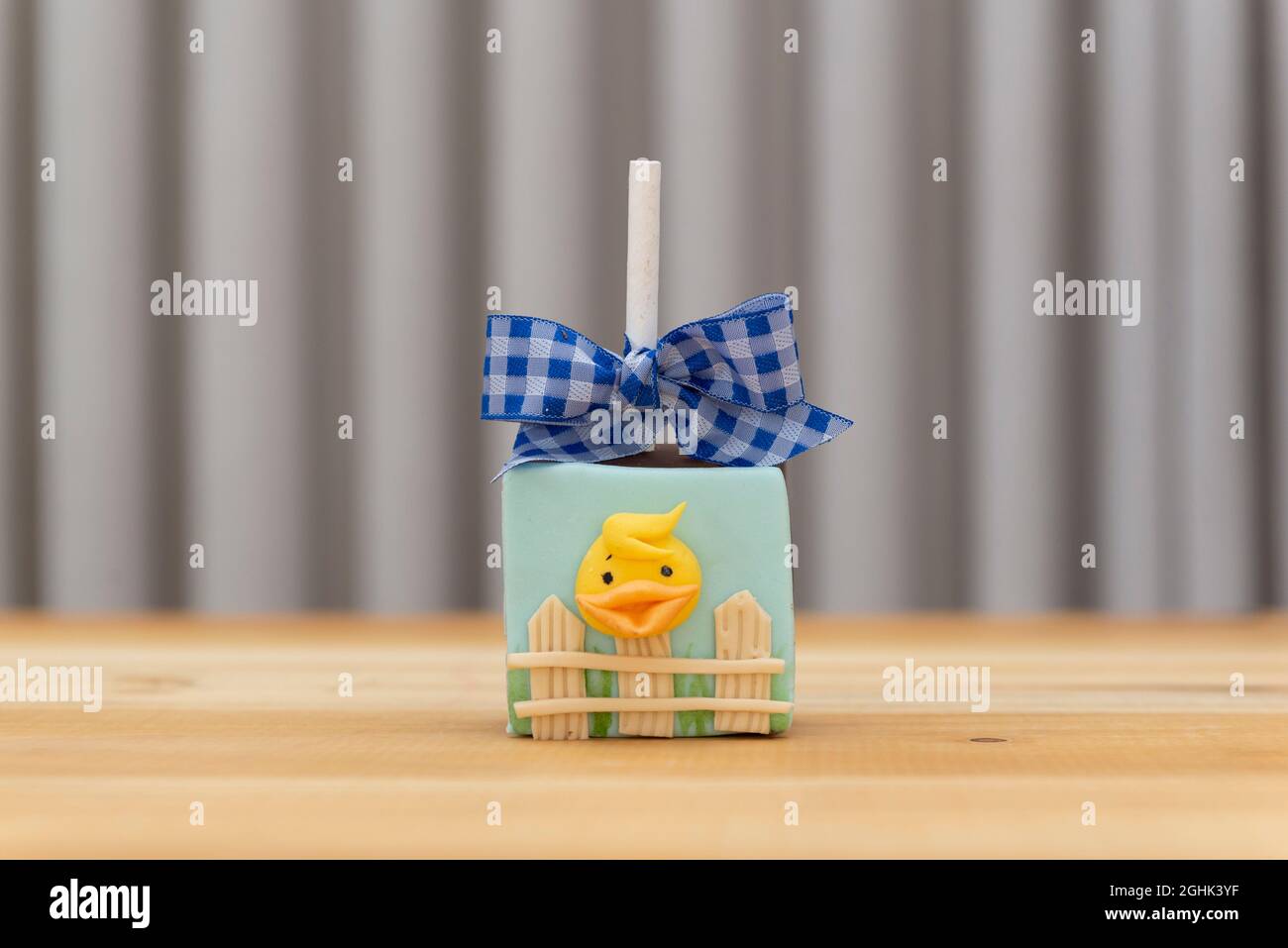 square chocolate lollipop decorated in farm theme. Candy decorated with ...