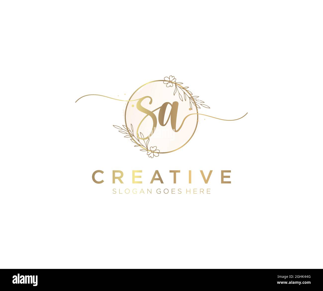 SA Feminine logo beauty monogram and elegant logo design, handwriting ...