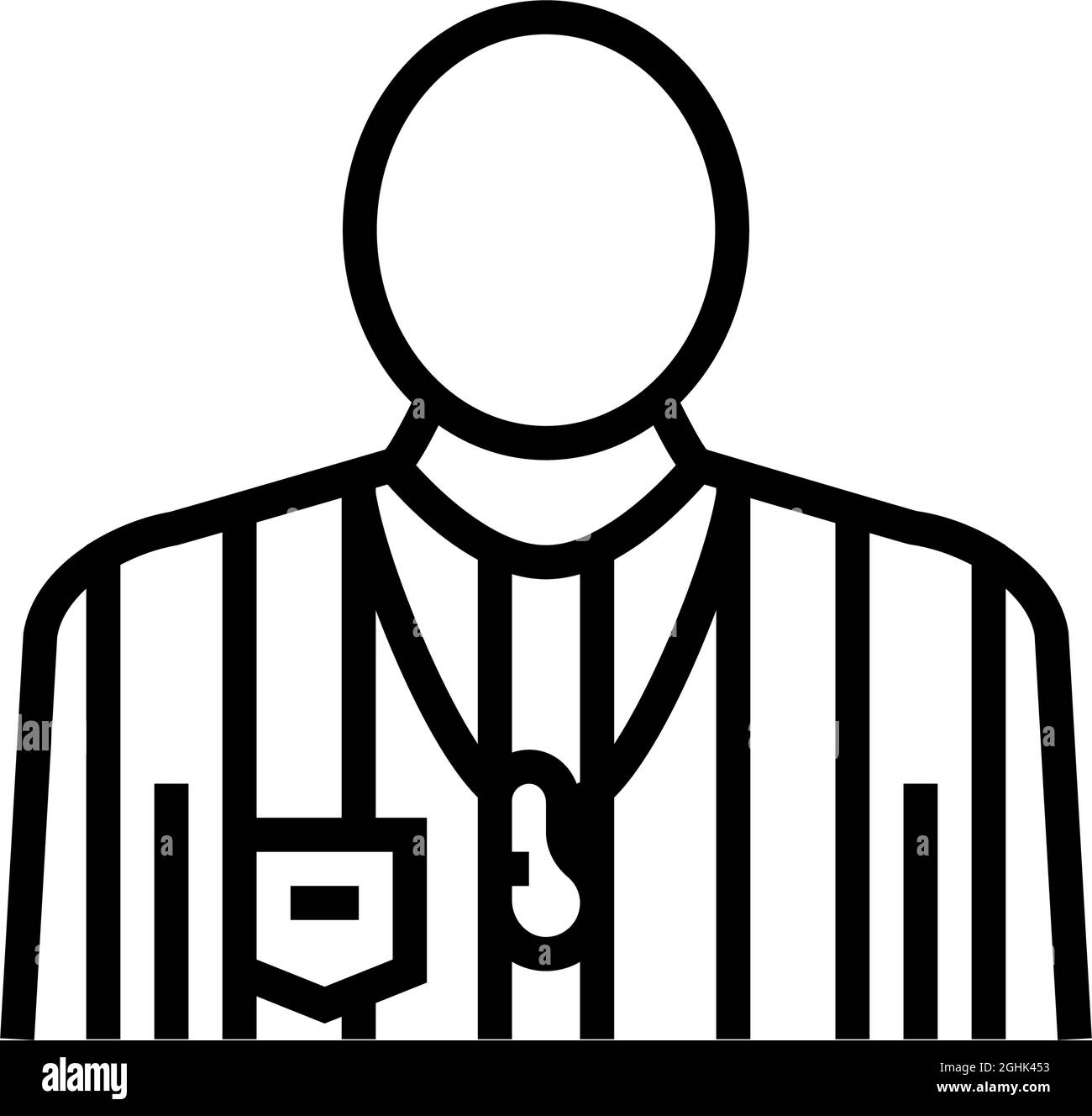 arbitrator judge or referee soccer line icon vector illustration Stock ...