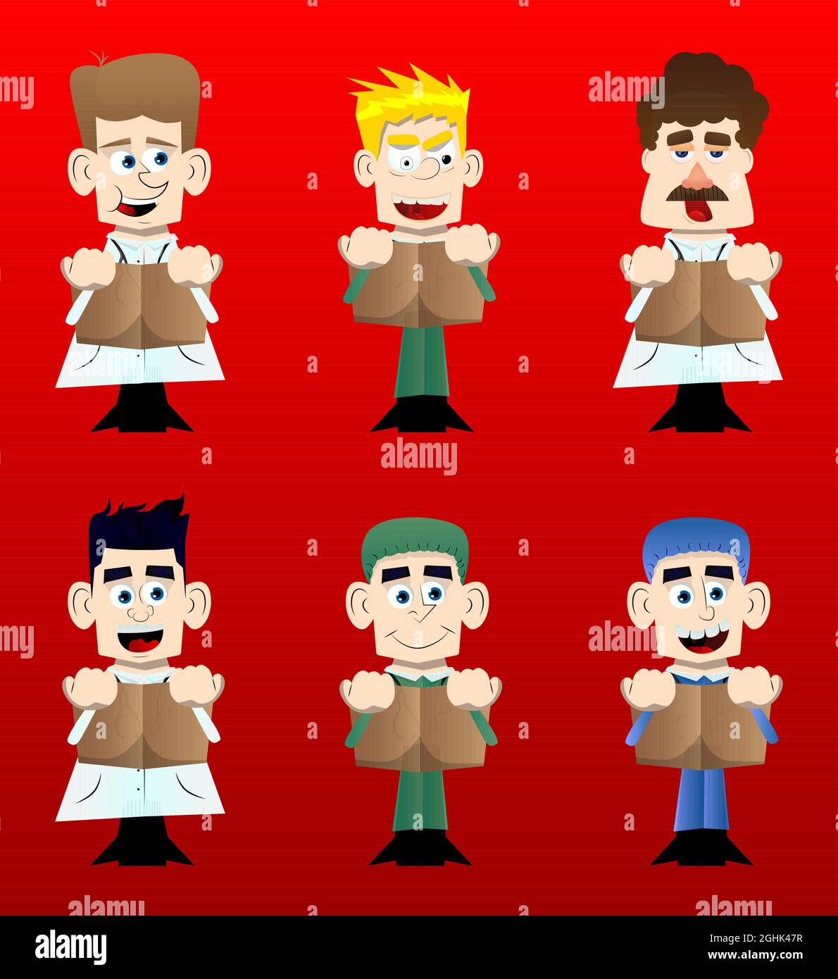 Funny cartoon doctor reading book and hiding behind it. Learning health ...