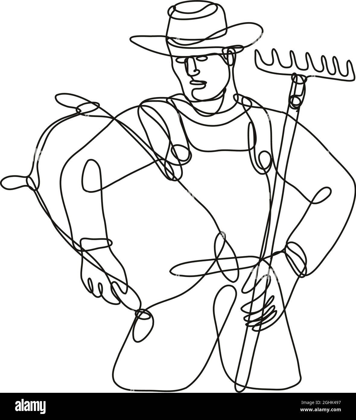 Simple Farmer Drawing