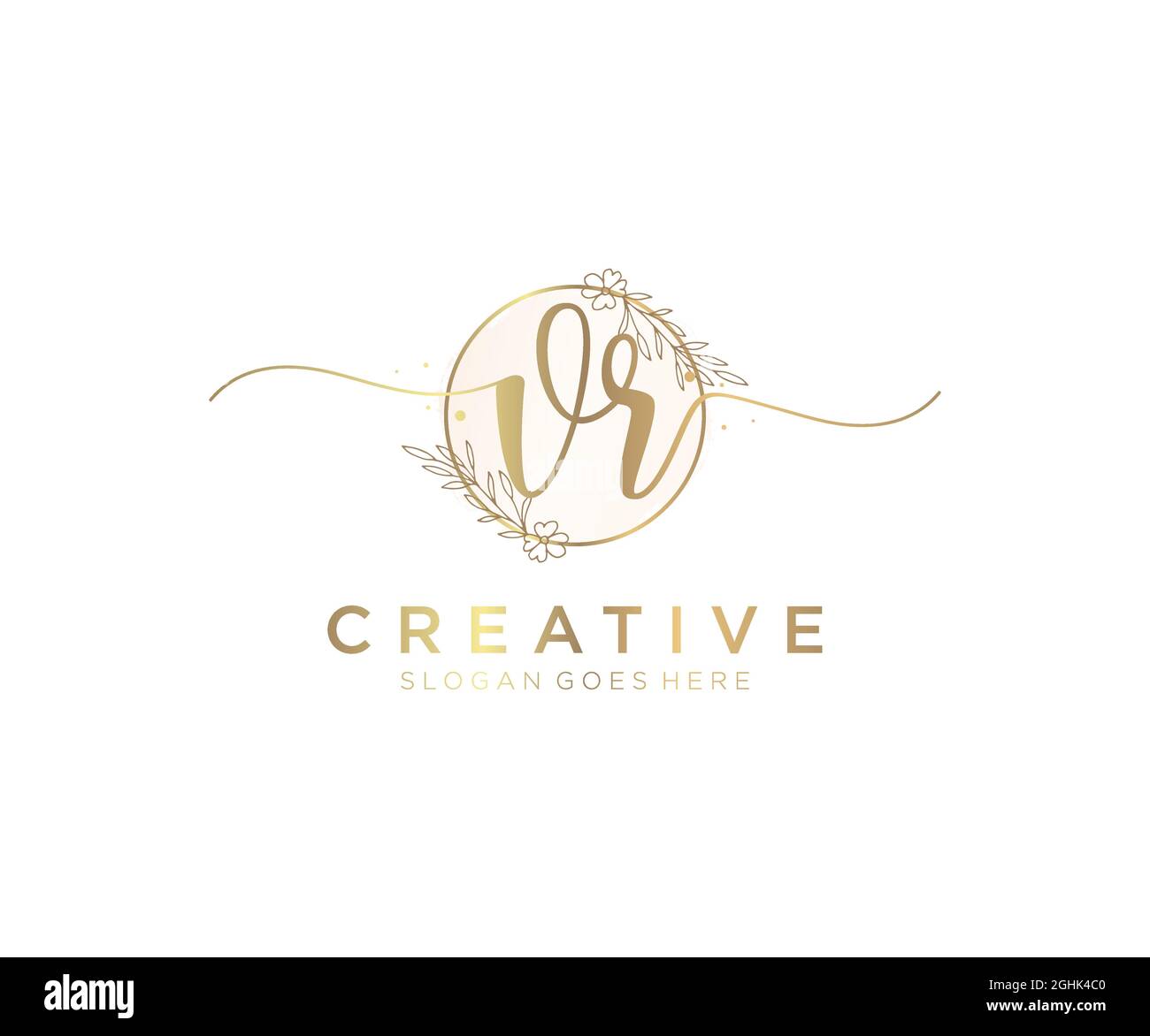 VR Feminine logo beauty monogram and elegant logo design, handwriting ...