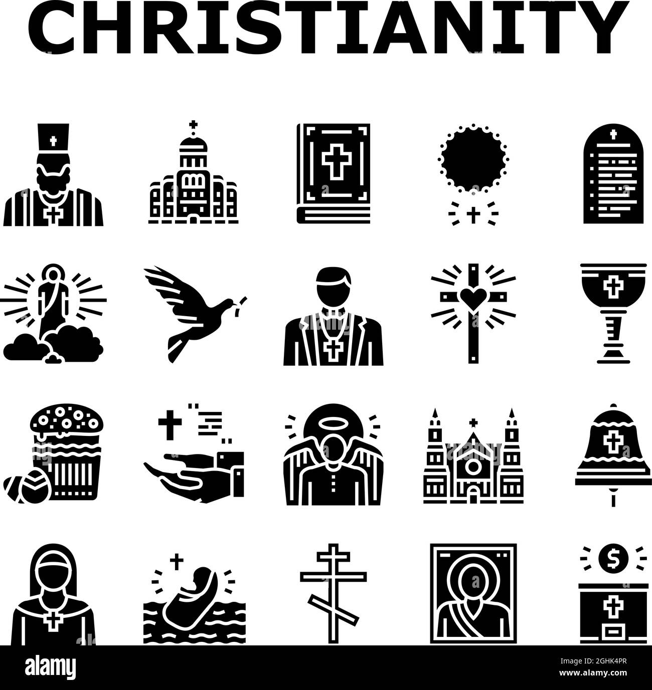Christianity Religion Church Icons Set Vector Stock Vector Image & Art ...