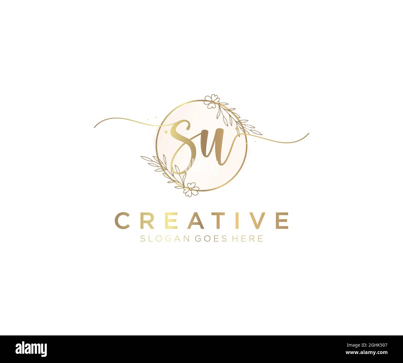 SU Feminine logo beauty monogram and elegant logo design, handwriting ...