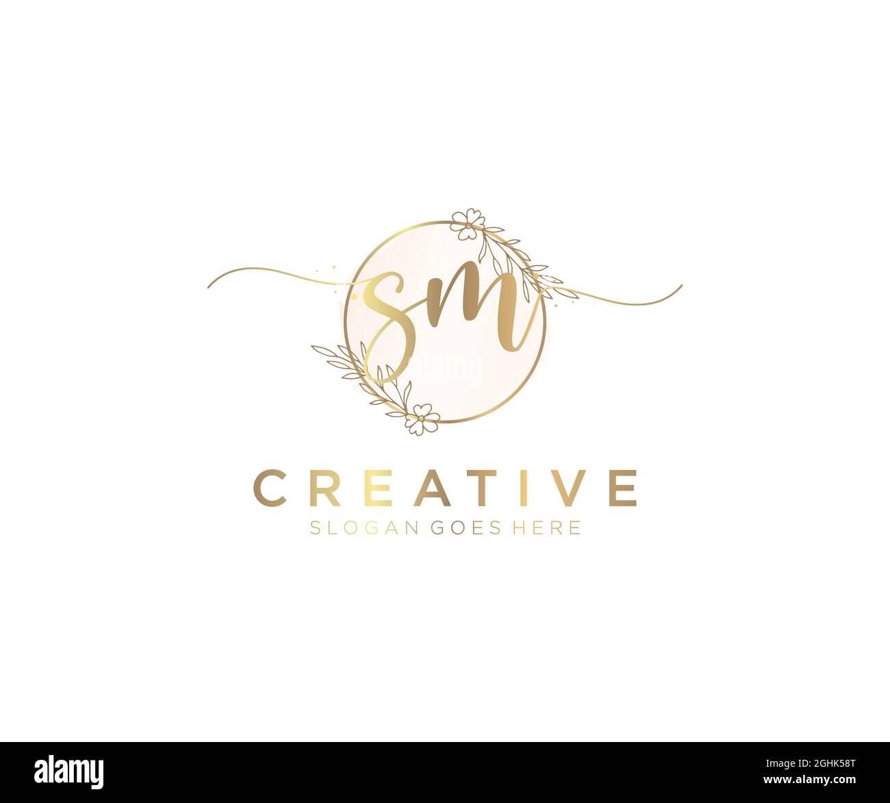 SM Feminine logo beauty monogram and elegant logo design, handwriting ...