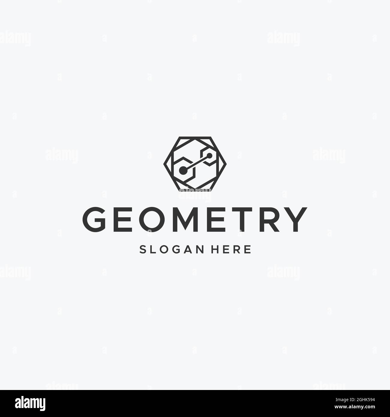 Flat geometry hexagon point straight logo design Stock Vector Image ...