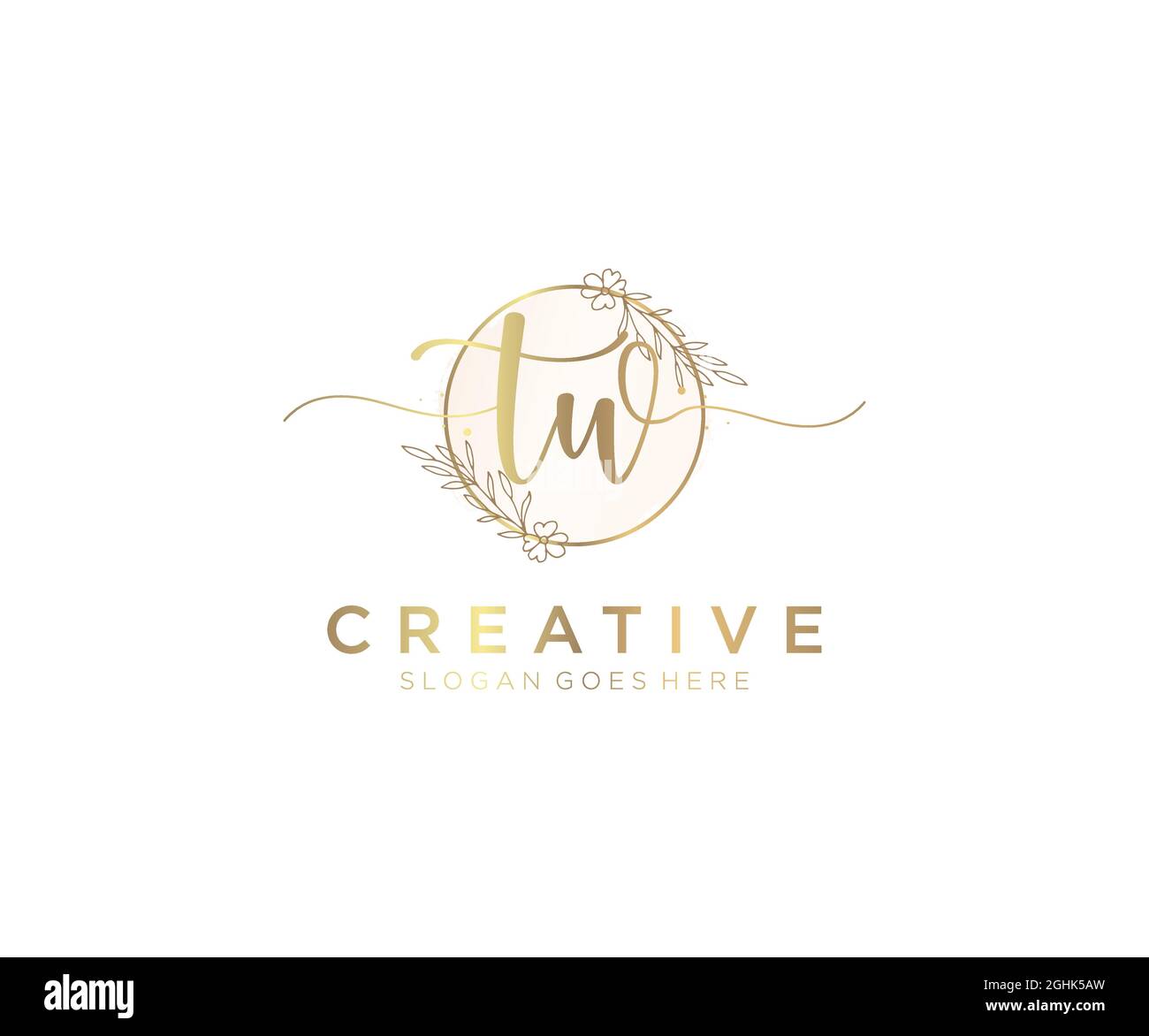 TW Feminine logo beauty monogram and elegant logo design, handwriting ...