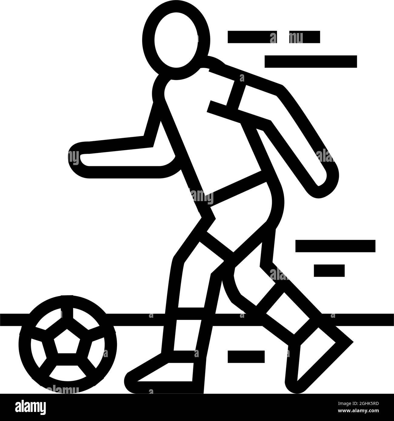 football player line icon vector illustration Stock Vector Image & Art ...