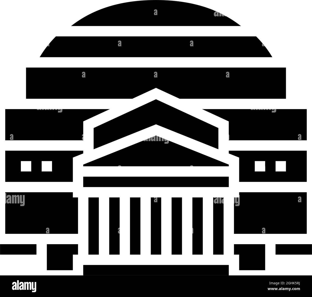 pantheon ancient rome building glyph icon vector illustration Stock ...