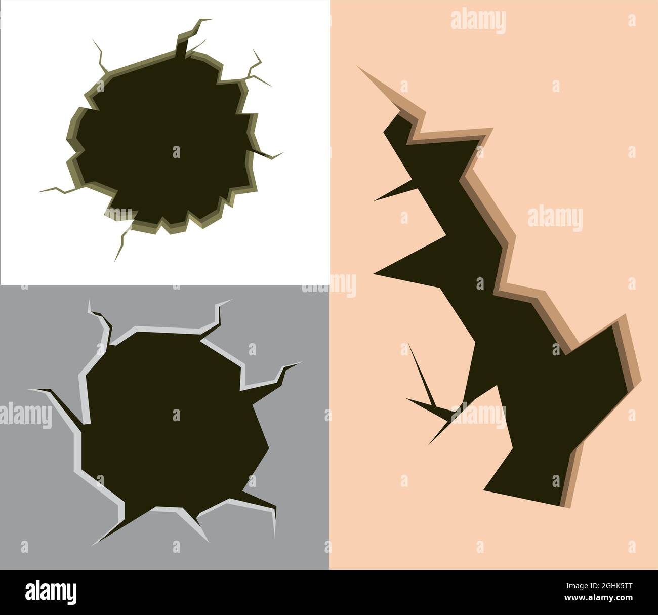 Cracked concrete walls Stock Vector Images - Alamy