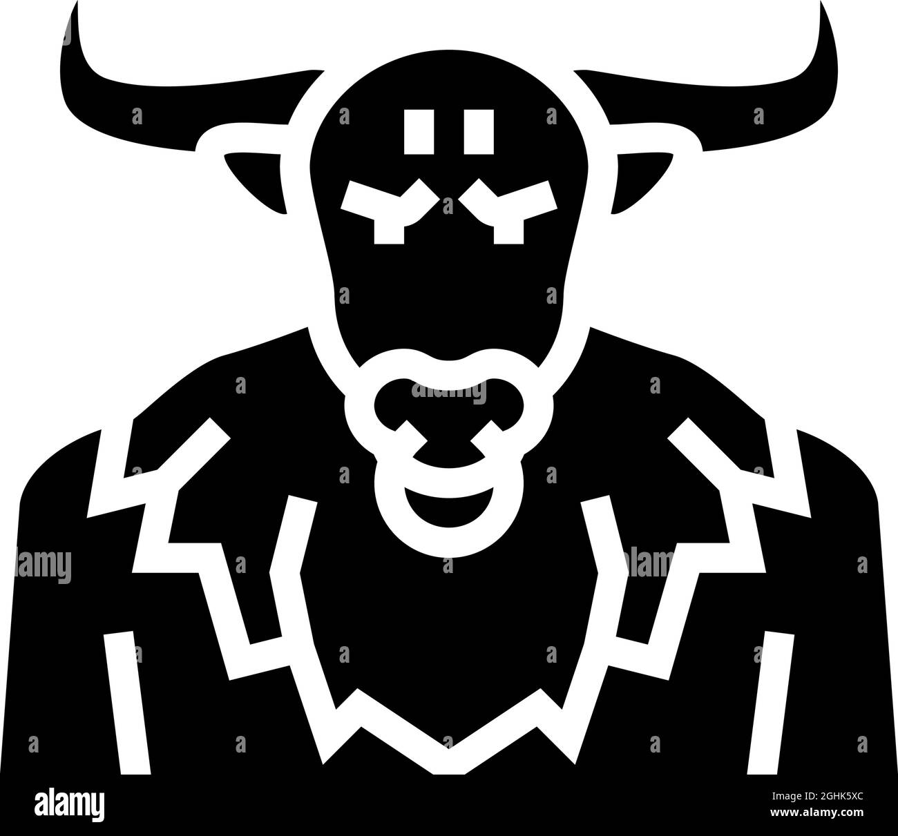 minotaur ancient greece glyph icon vector illustration Stock Vector ...
