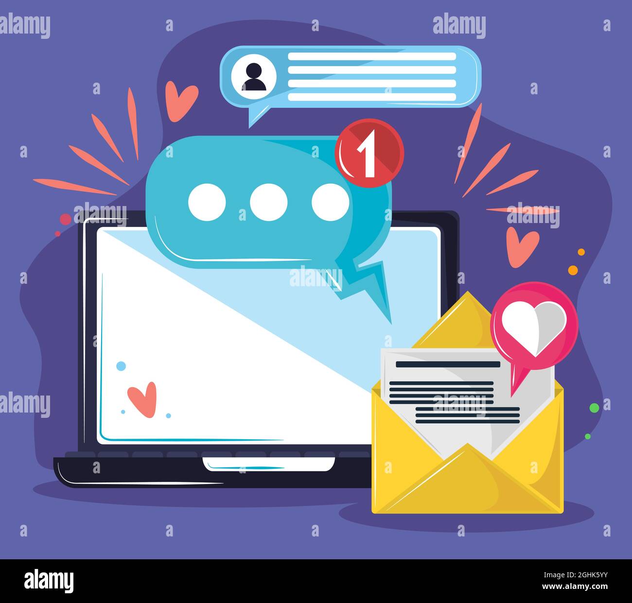 laptop email messages Stock Vector Image & Art - Alamy