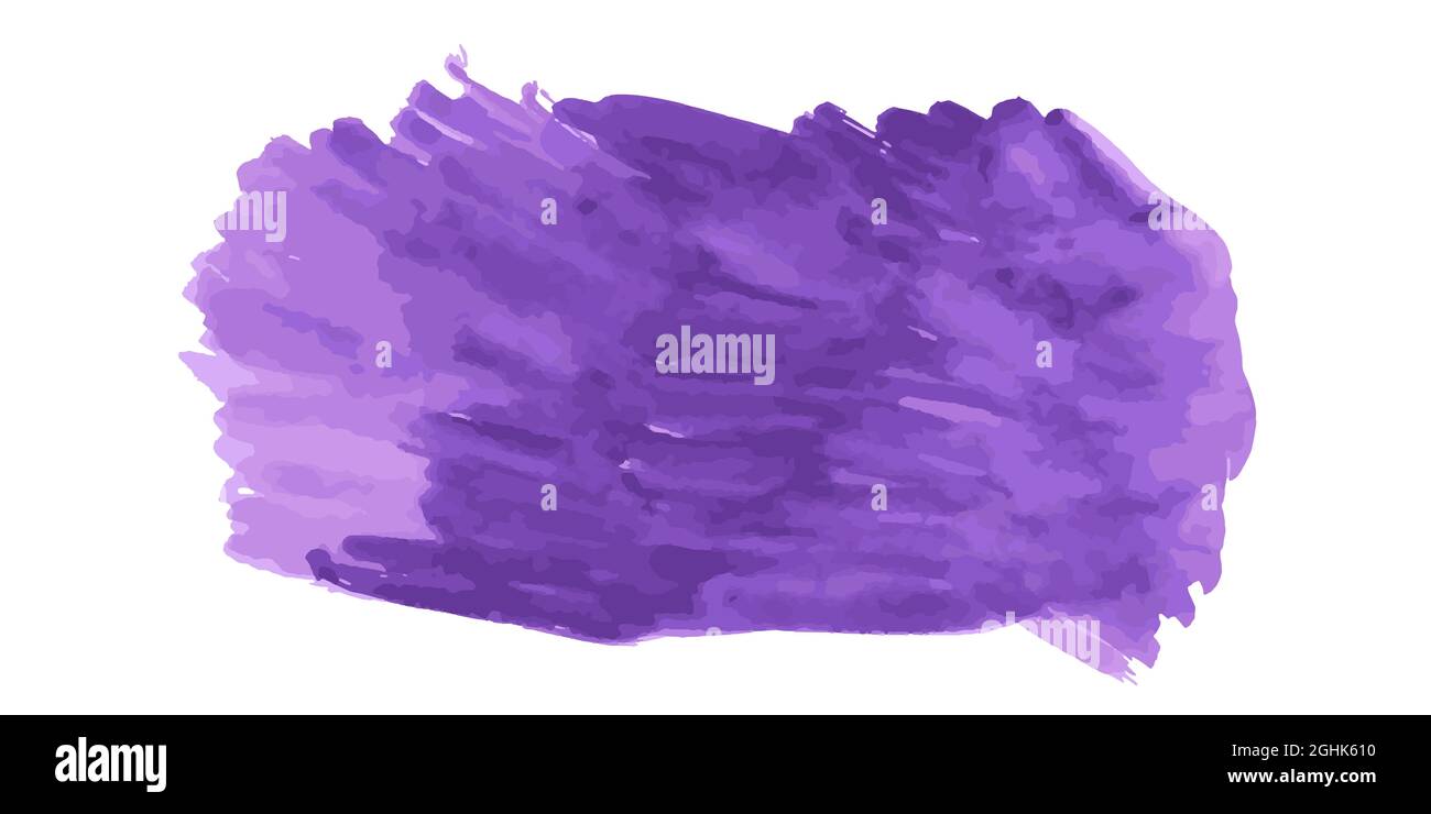 Abstract watercolor brush stroke with purple paint. Self made. Vector ...