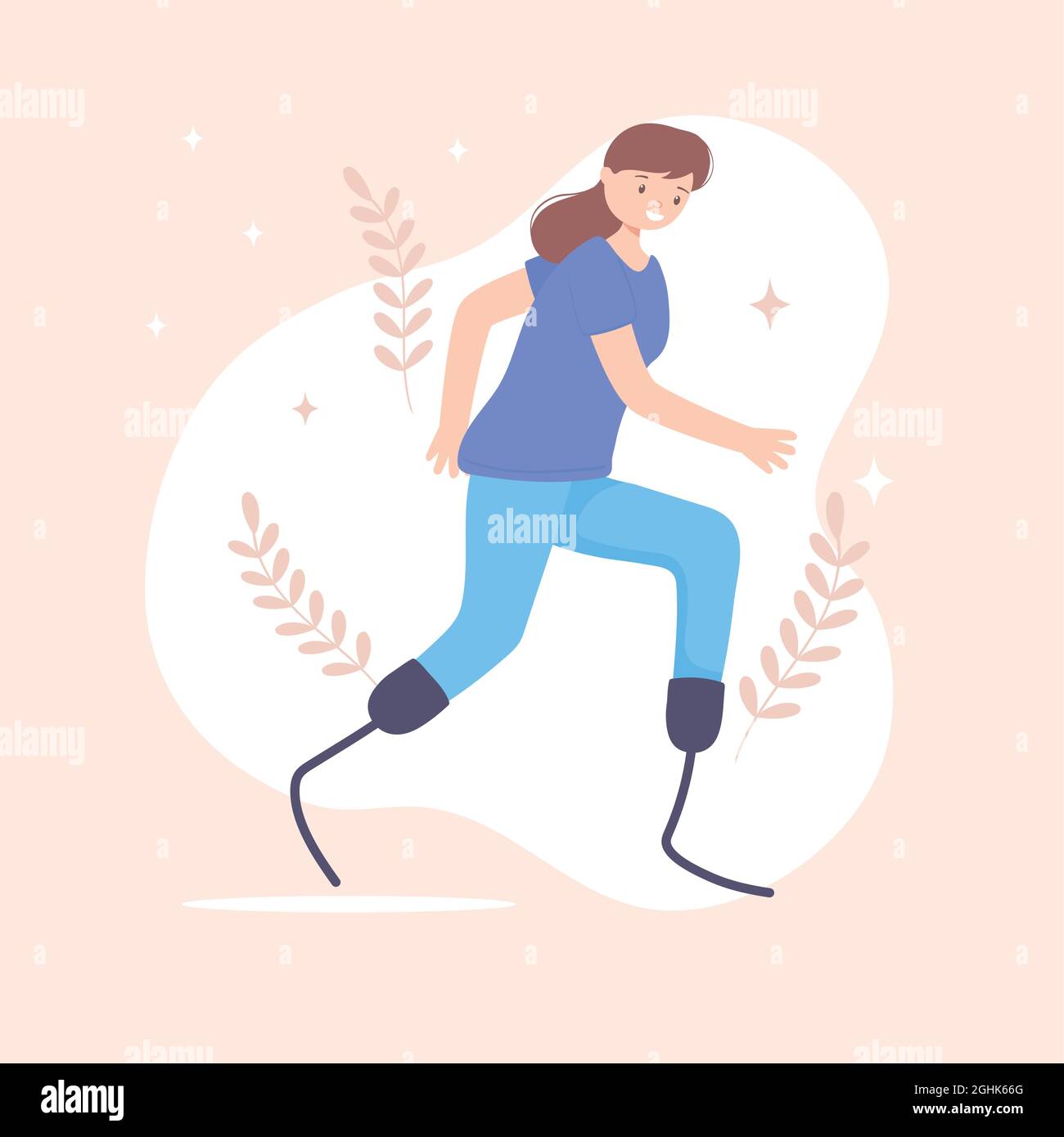 cute disabled girl Stock Vector Image & Art - Alamy