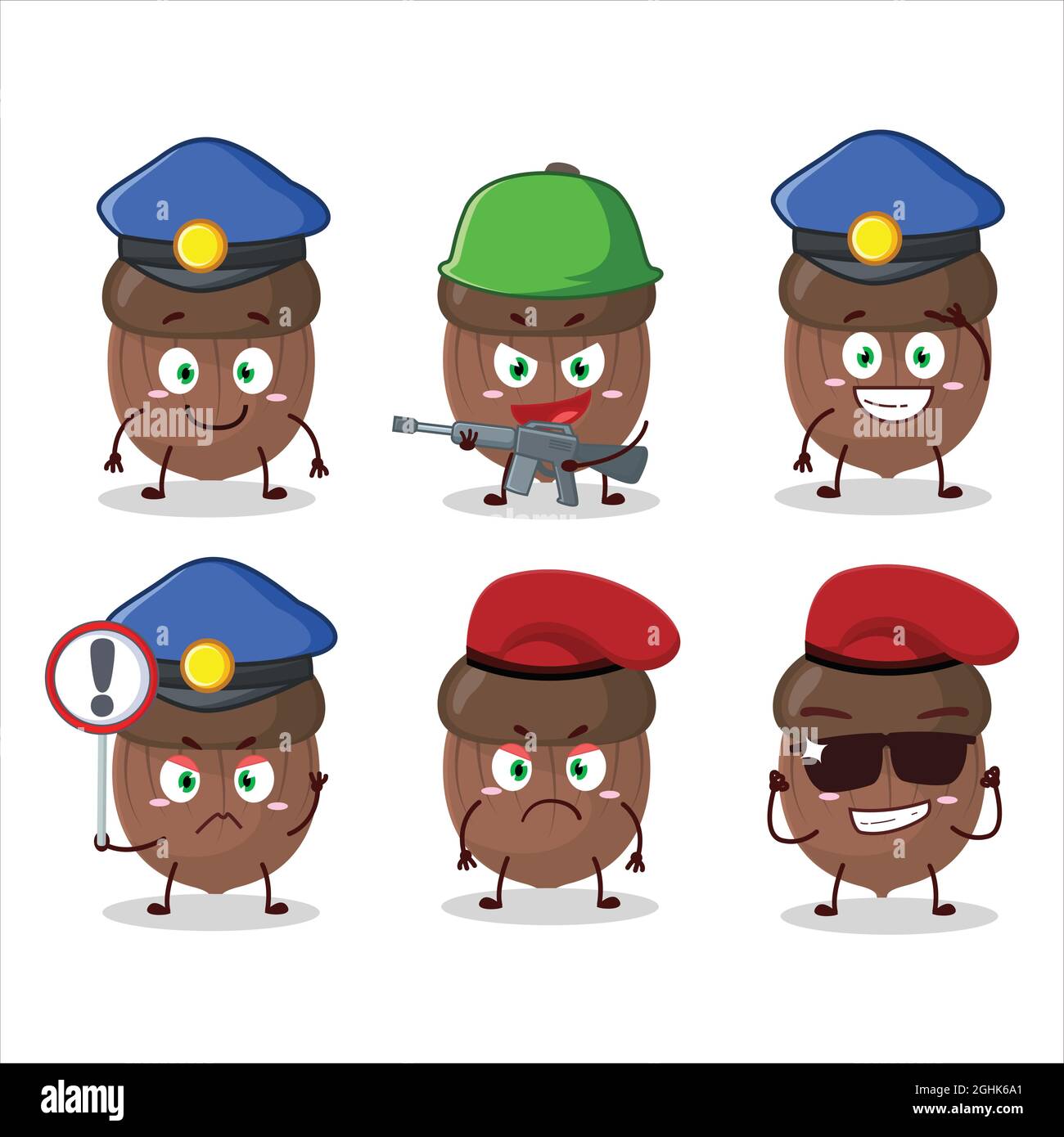 A dedicated Police officer of acorn mascot design style. Vector ...