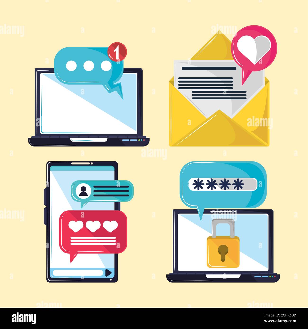 set of messaging by devices Stock Vector Image & Art - Alamy