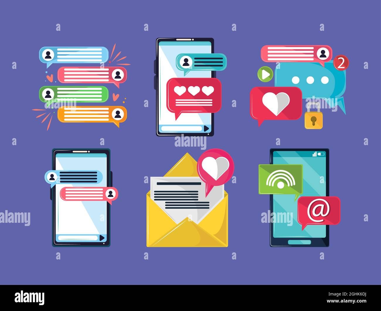 set of messaging icons Stock Vector Image & Art - Alamy