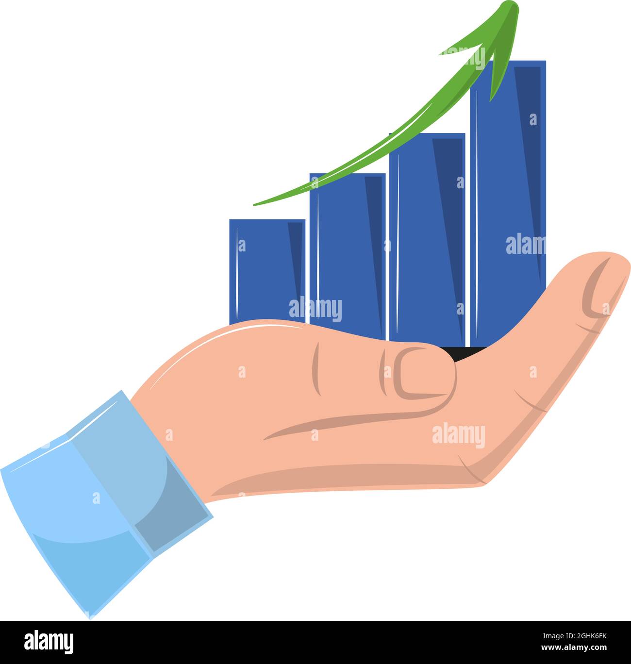 hand with financial graph Stock Vector Image & Art - Alamy