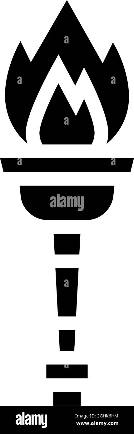 torch ancient greece glyph icon vector illustration Stock Vector Image ...