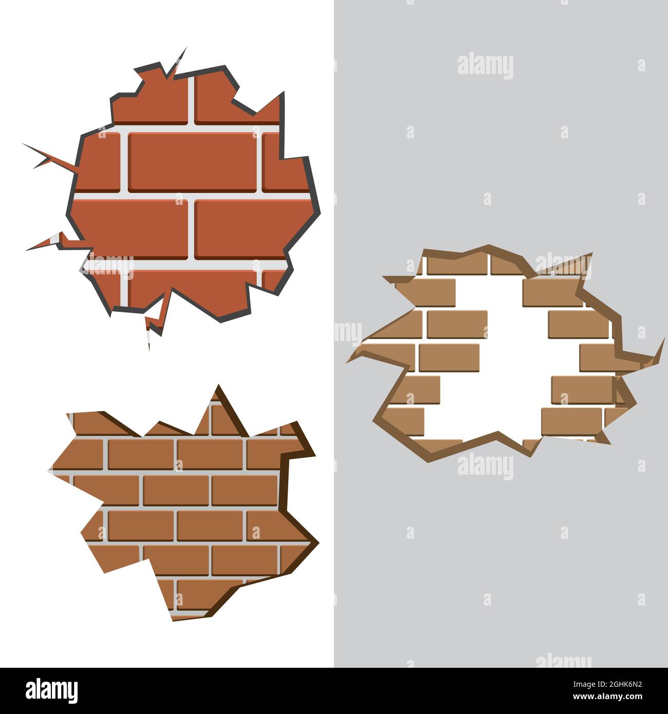 Broken walls Stock Vector Images - Alamy