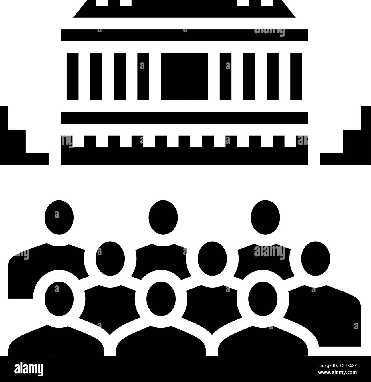 theater ancient greece glyph icon vector illustration Stock Vector ...