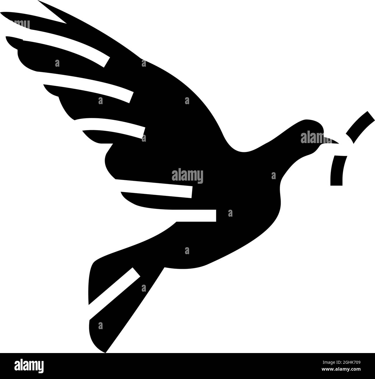 pigeon bird christianity glyph icon vector illustration Stock Vector ...