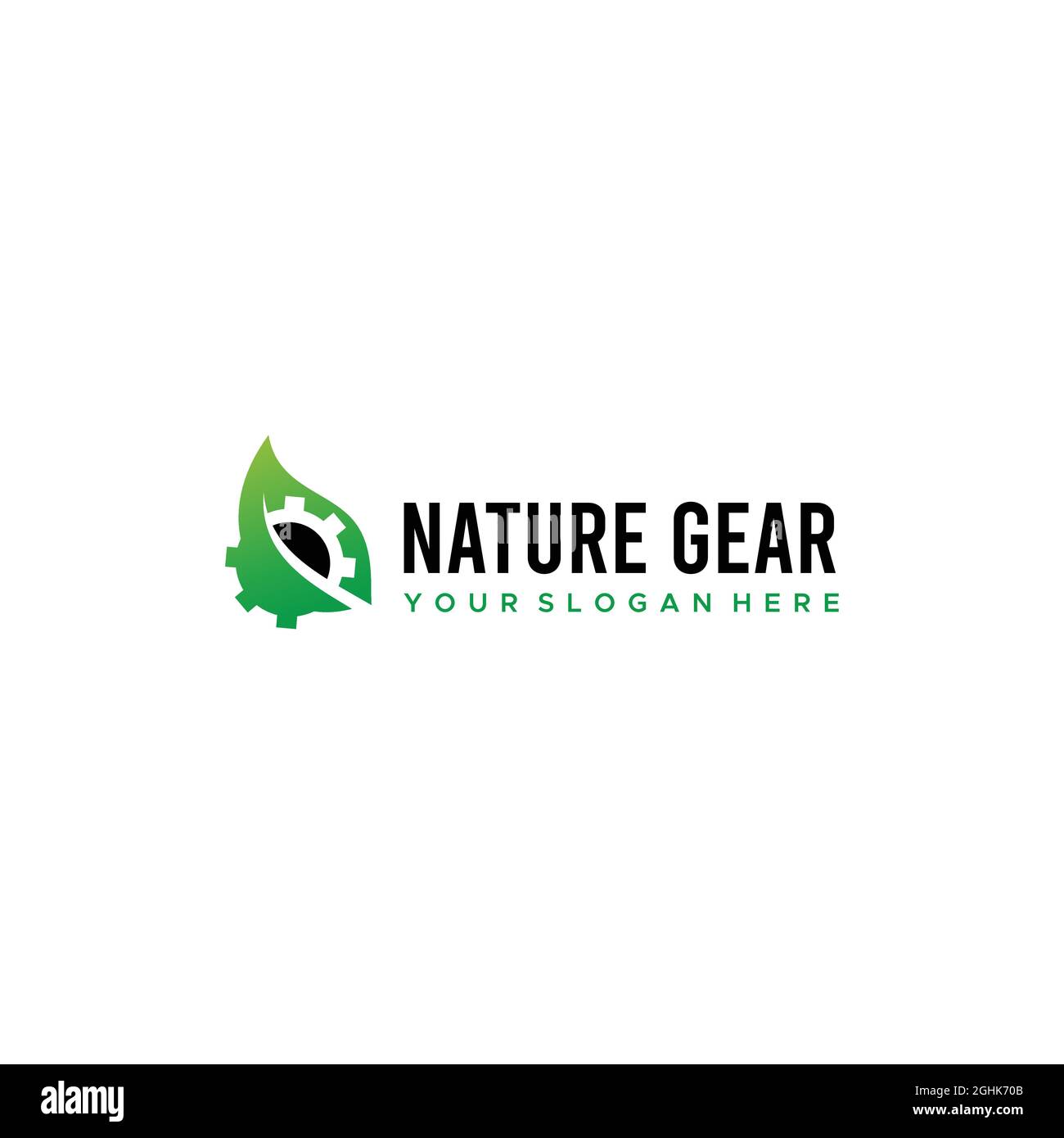 modern NATURE GEAR leaf split gear logo design Stock Vector Image & Art ...
