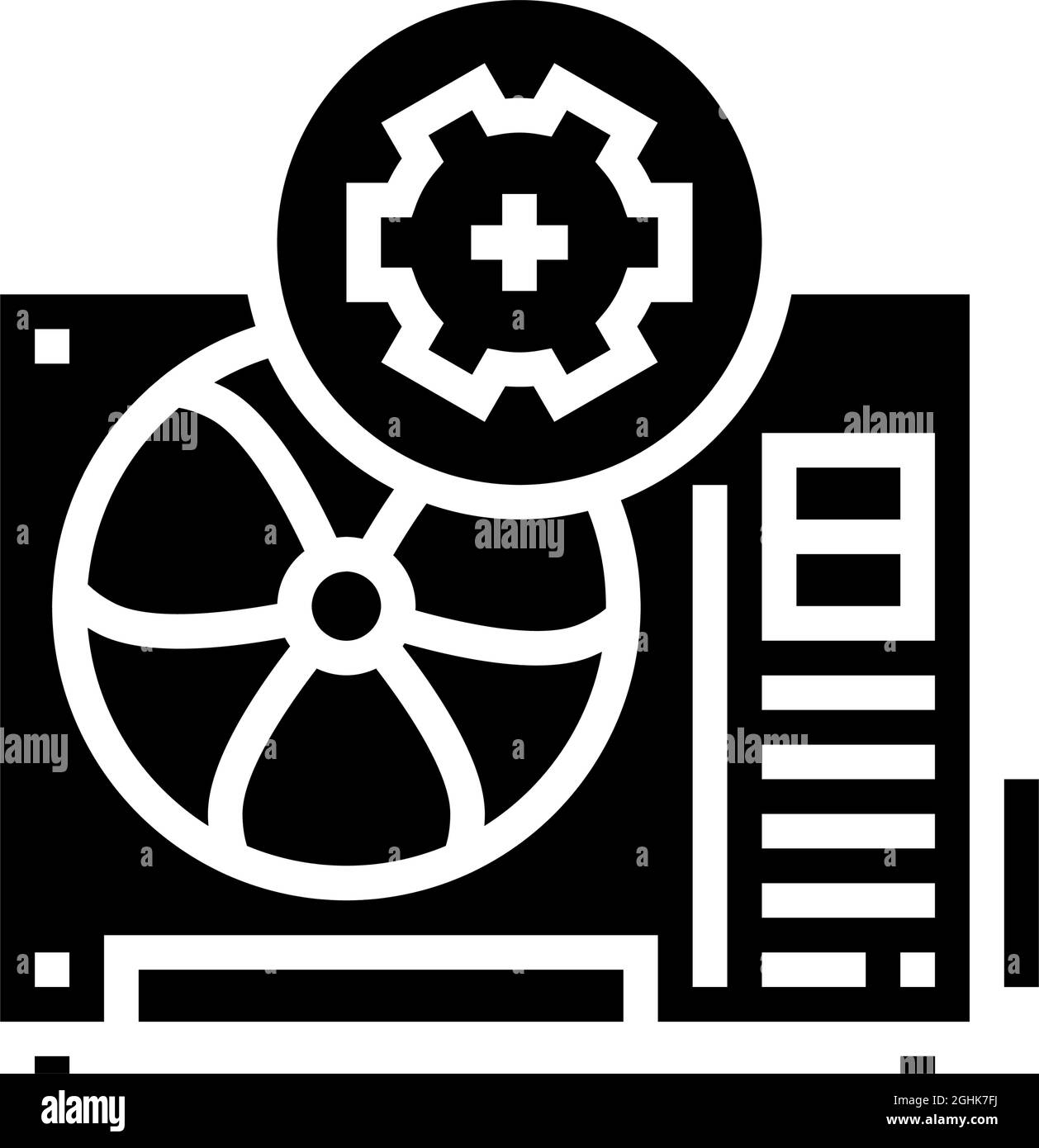 conditioner block working process glyph icon vector illustration Stock ...