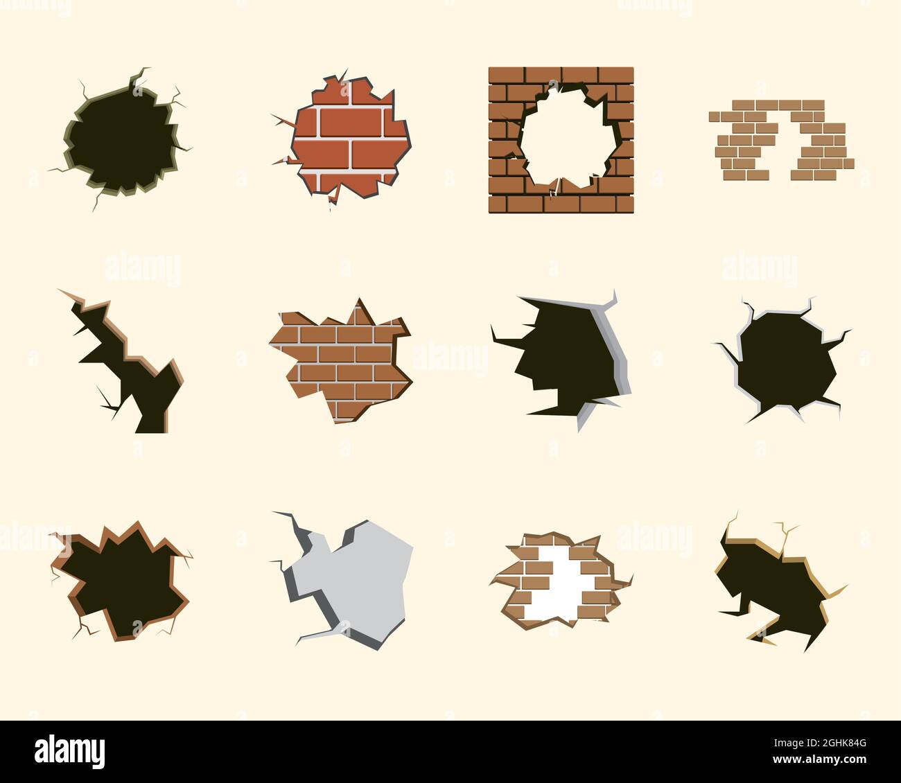 walls cracked or destroyed Stock Vector Image & Art - Alamy