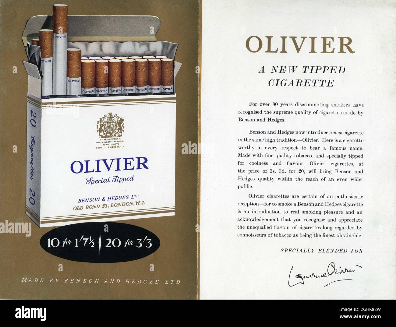 Olivier cigarettes hi-res stock photography and images - Alamy