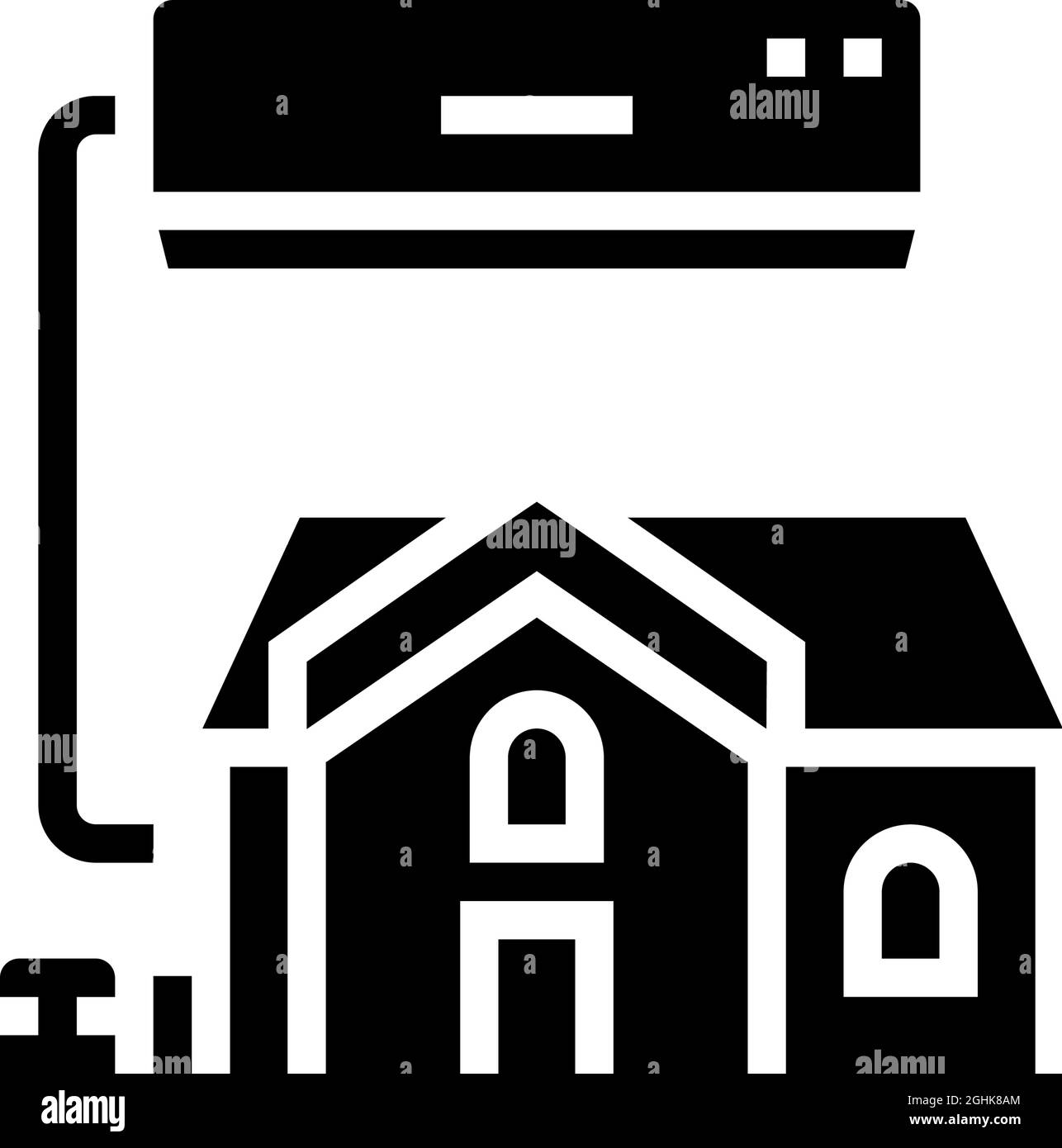 residential conditioning system glyph icon vector illustration Stock ...