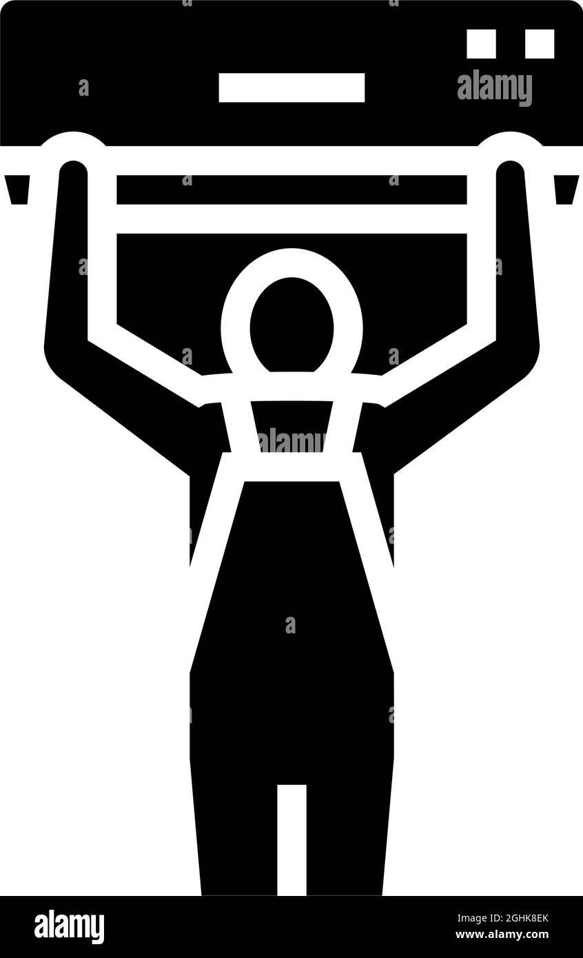air conditioning installation glyph icon vector illustration Stock ...