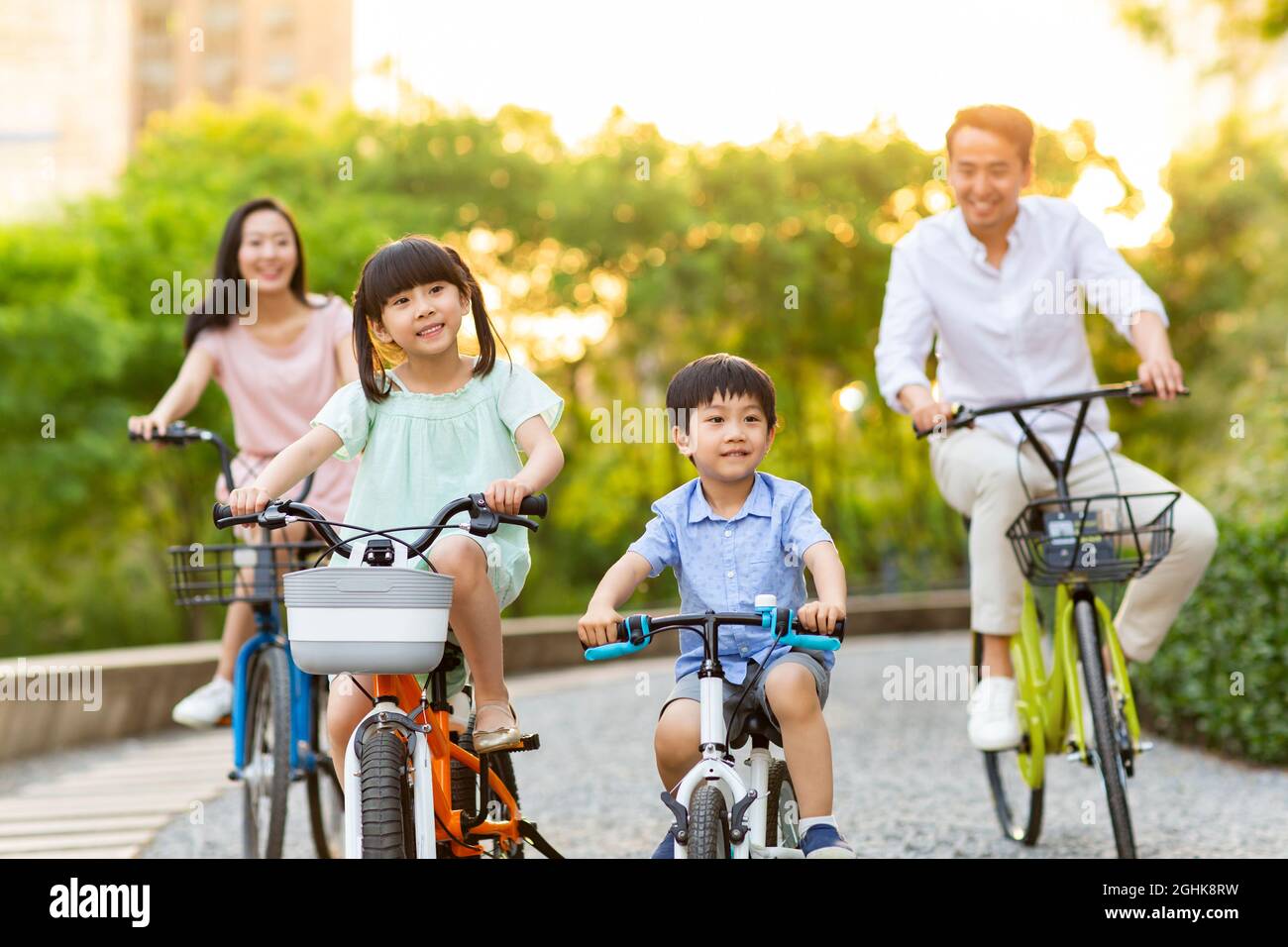 Family Riding Bikes