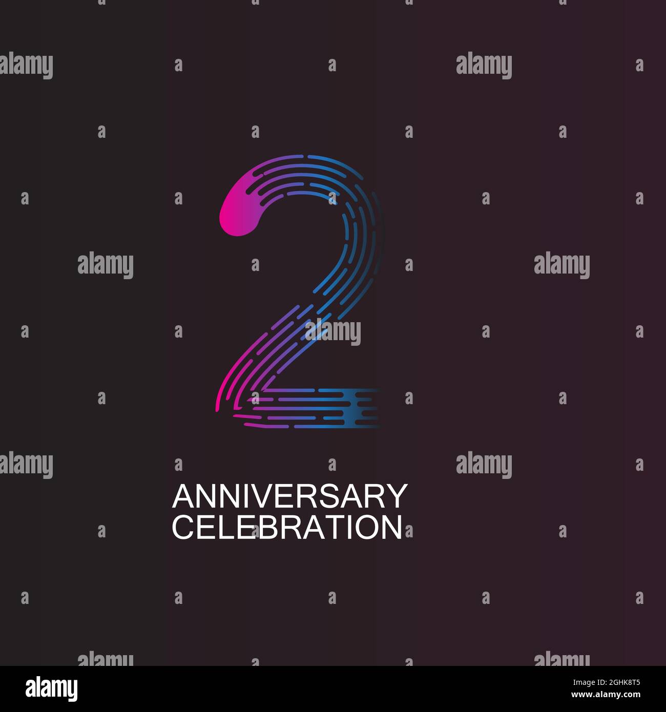 2 ANNIVERSARY CELEBRATION VECTOR DESIGN TEMPLATE ILLUSTRATION Stock ...