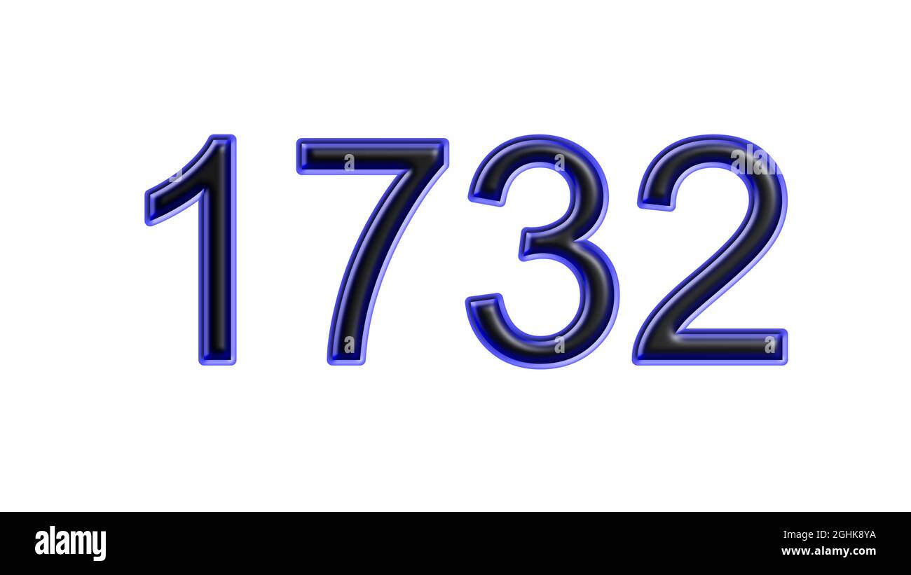 blue 1732 number 3d effect white background Stock Photo - Alamy
