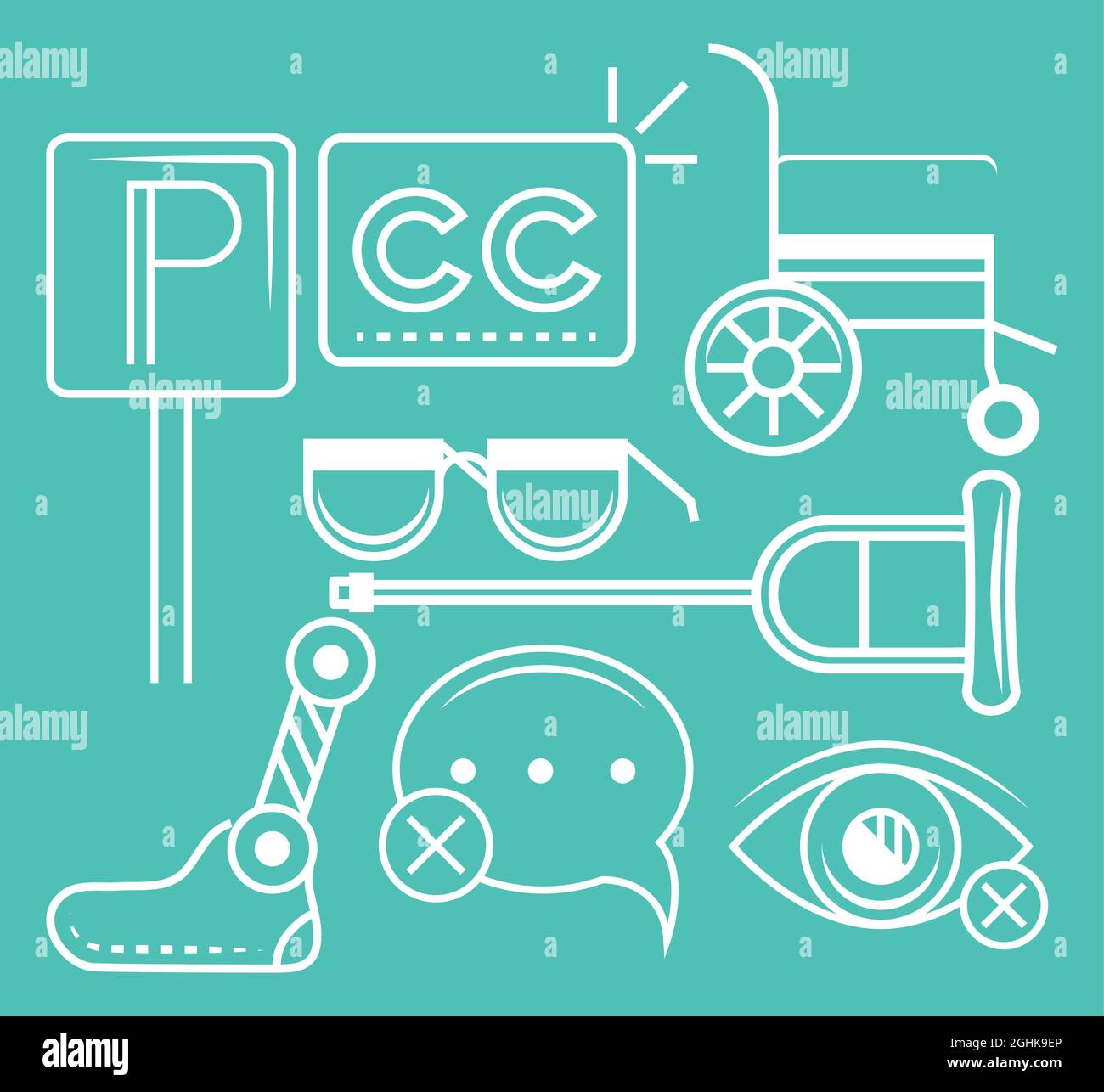 disabled symbols information Stock Vector Image & Art - Alamy