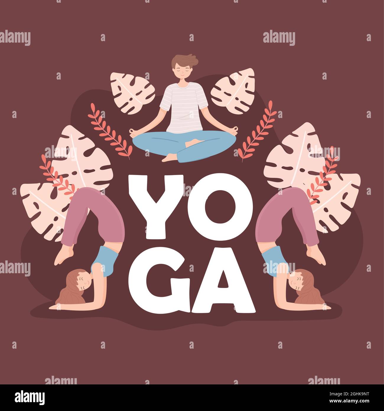 yoga lettering and people Stock Vector Image & Art - Alamy