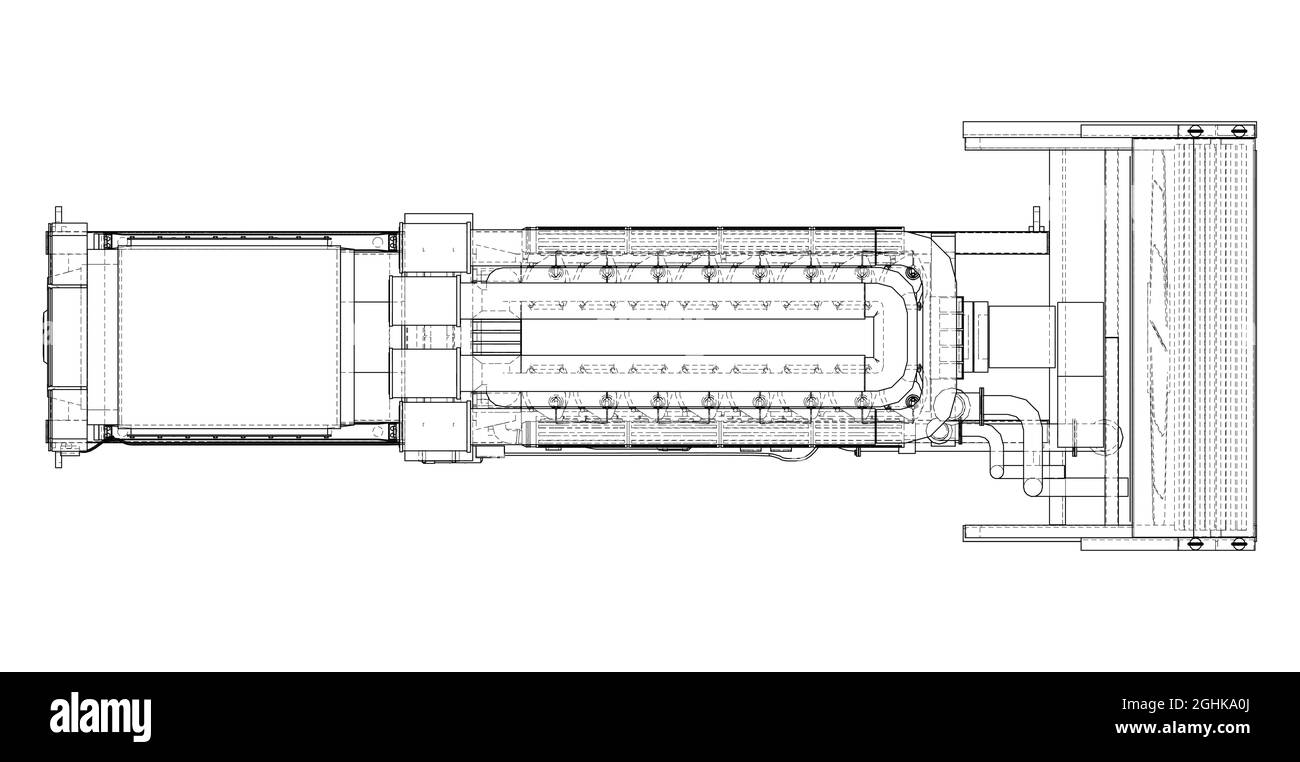 Large industrial diesel generator. Vector Stock Vector Image & Art - Alamy