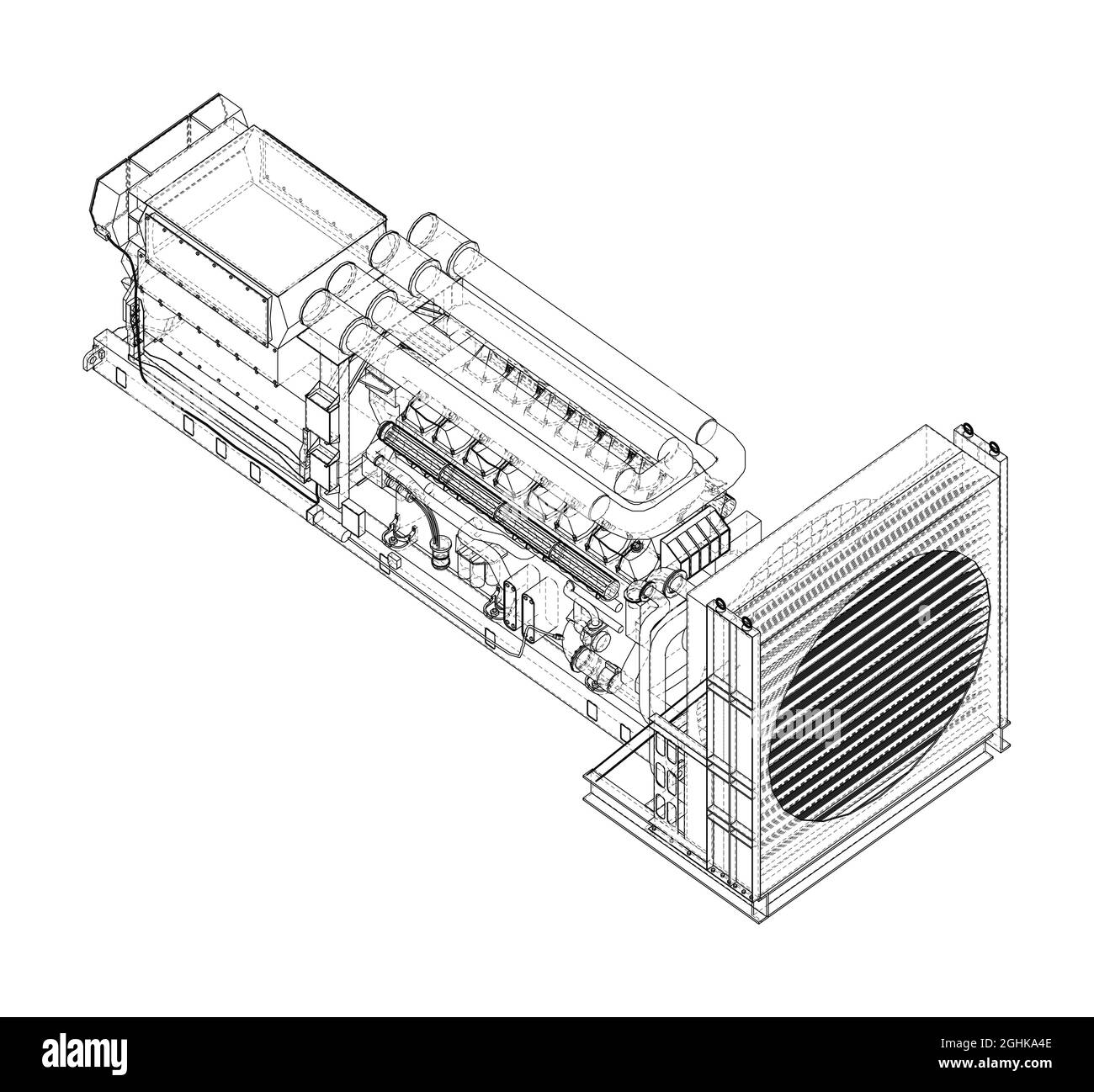 Large industrial diesel generator. Vector Stock Vector Image & Art - Alamy