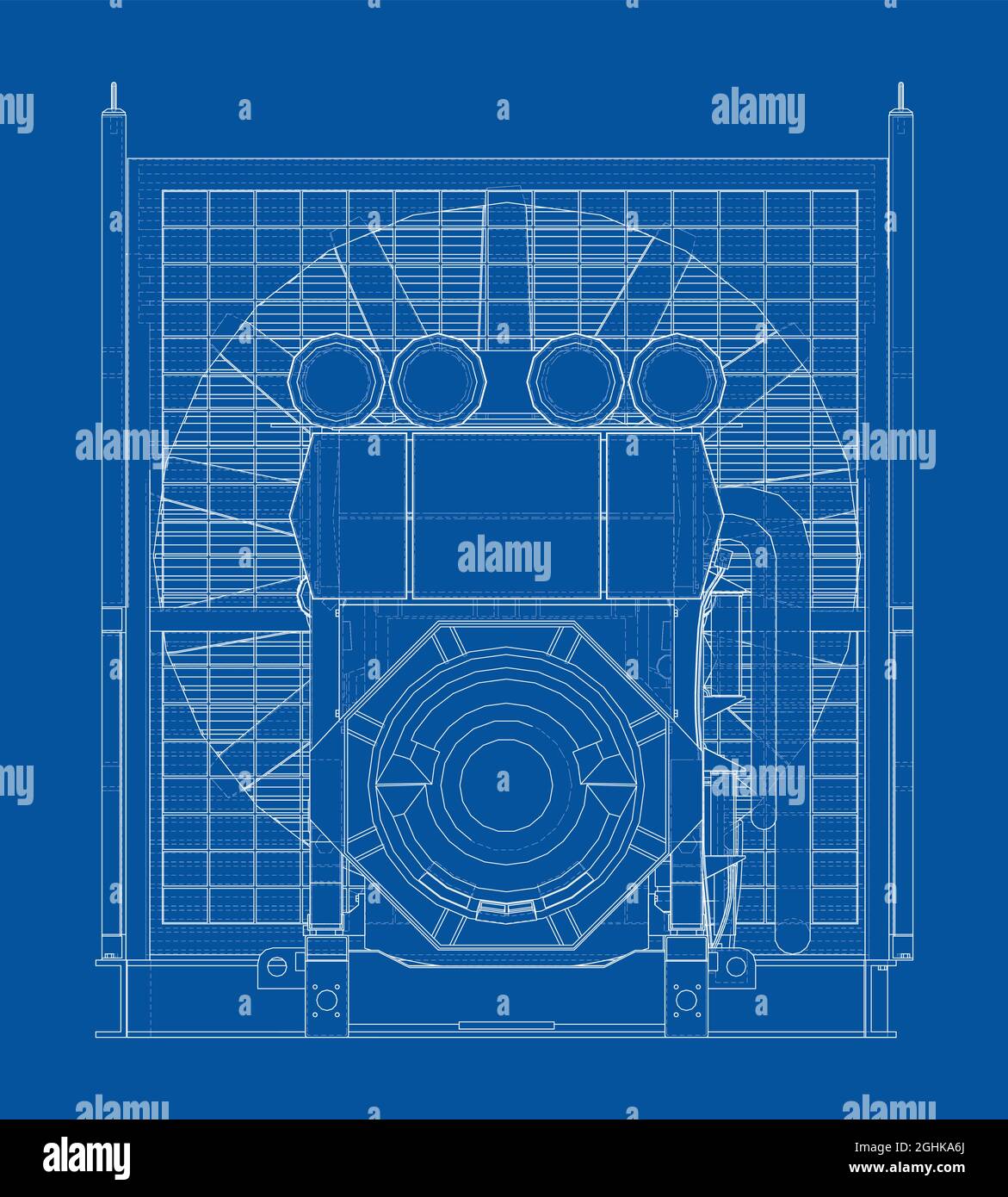 Large industrial diesel generator. Vector Stock Vector Image & Art - Alamy